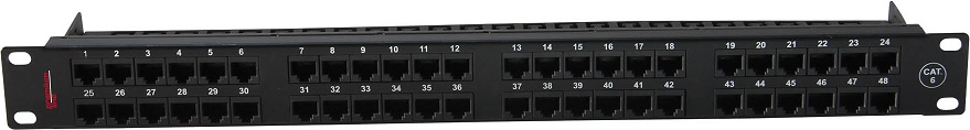 Premium-Line Category 6 1U UTP Patch Panel, 48 Ports